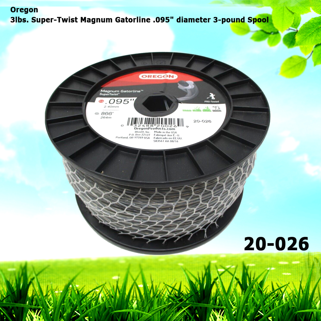 Oregon 20-026 3lbs. Super-Twist Magnum Gatorline .095″ diameter 3-pound ...